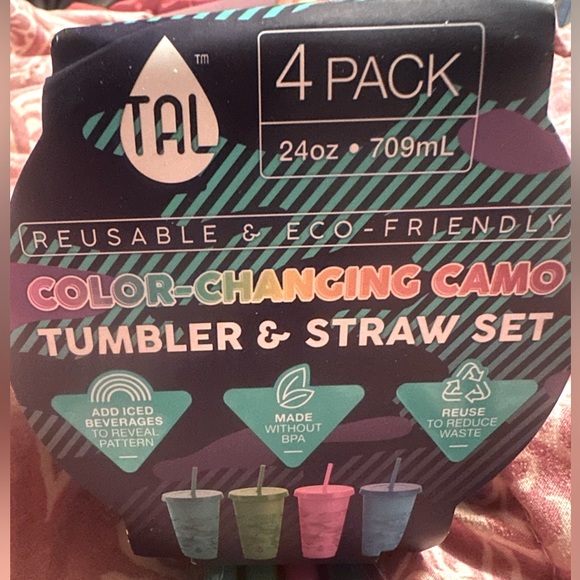Tal | Dining | Tal Reusable Colorchanging Camo Tumblers Lids And Straw ...